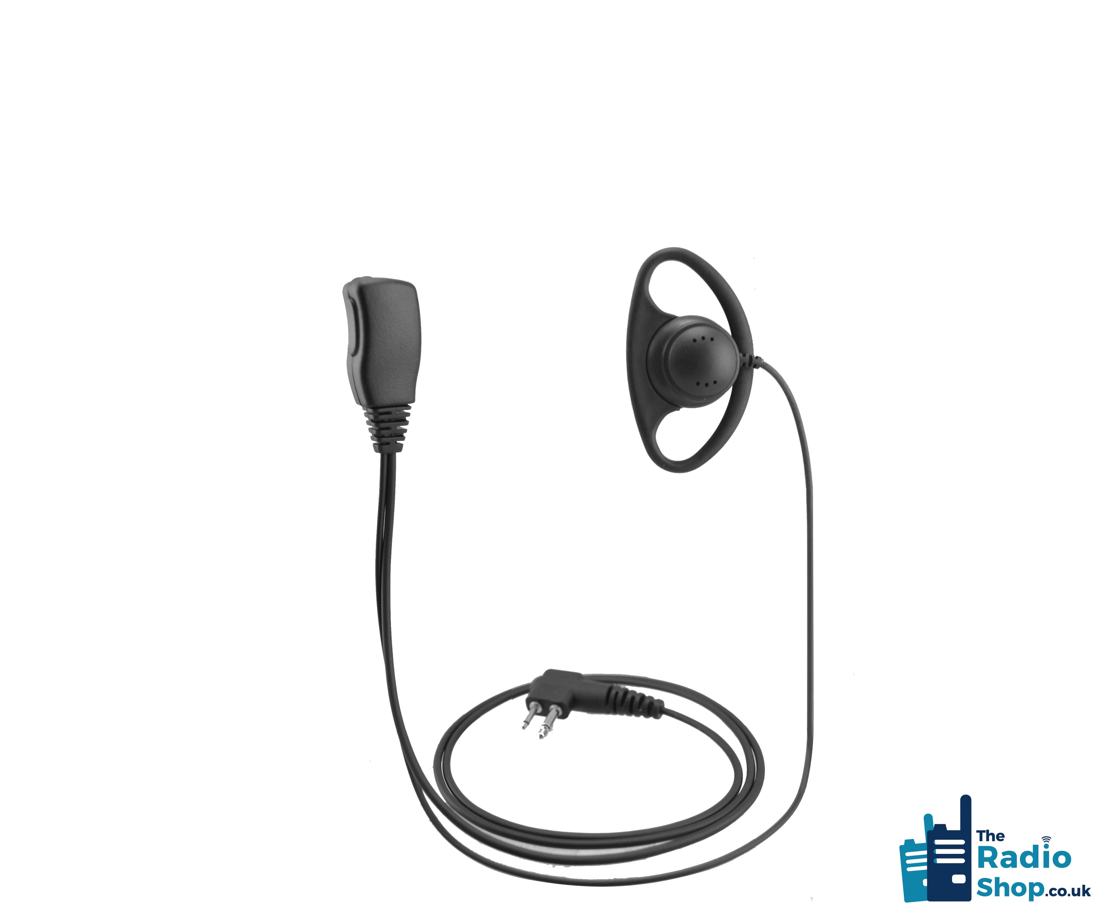 Value Range 2-wire D-Shell earpiece with Mic & PTT (for DP1000 & R2 Se